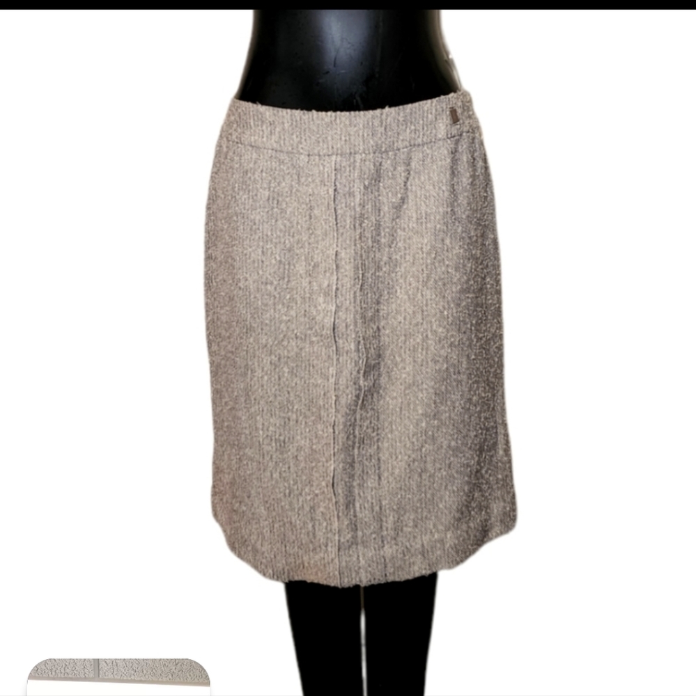 Channel Tweed Skirt Black And White Pencil Slim Knee … - Gem